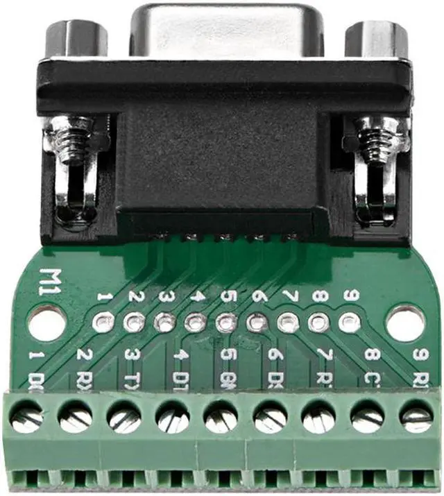 D-sub DB9 Breakout Board Connector 9 Pin 2 Row Female RS232 Serial Port Solderless Terminal ...