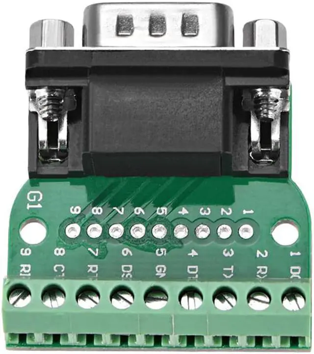 D-sub DB9 Breakout Board Connector 9 Pin 2 Row Male RS232 Serial Port Solderless Terminal Block ...