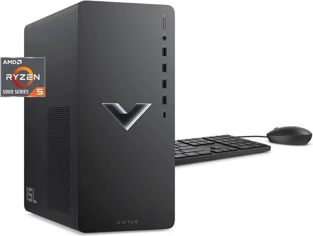 HP Victus 15L Gaming Tower Desktop PC, AMD 6-Core Ryzen 5600G Processor ...