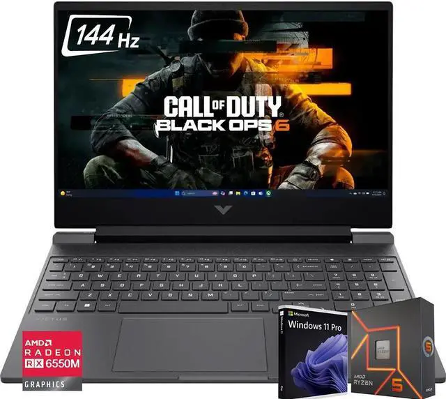 HP Victus 15.6" Gaming Laptop, 144Hz FHD IPS Display, 300 nits, 6-Core ...