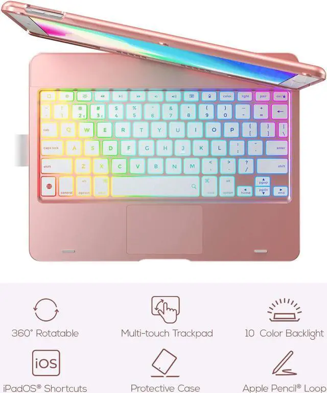 Typecase Rose Gold Flexbook Touch Keyboard Case with Touchpad for iPad ...