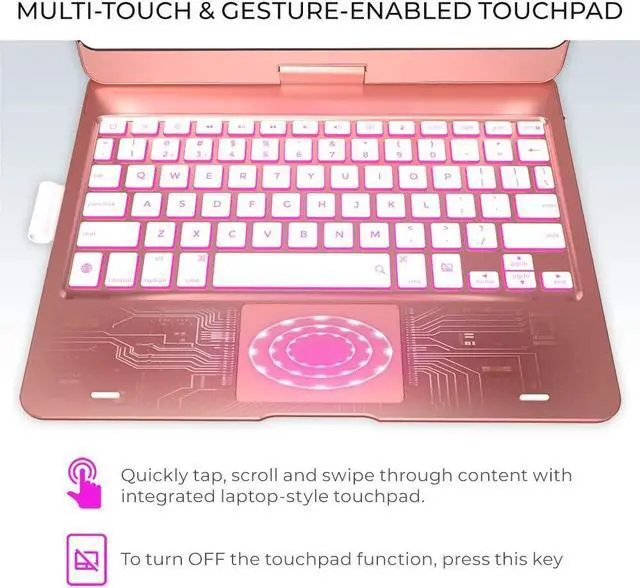 Typecase Rose Gold Flexbook Touch Keyboard Case with Touchpad for iPad ...