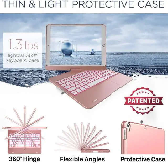 Typecase Rose Gold Flexbook Touch Keyboard Case with Touchpad for iPad ...