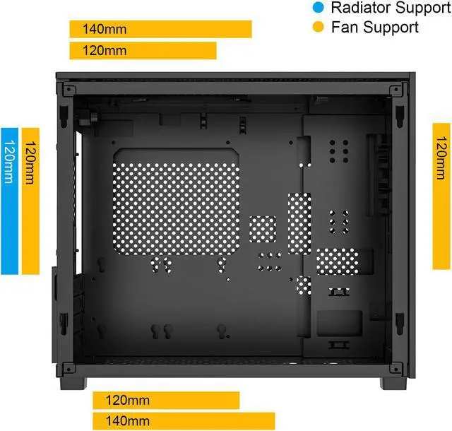 MONTECH SKY ONE MINI/ High Airflow / Fine Mesh / Tempered Glass ITX ...