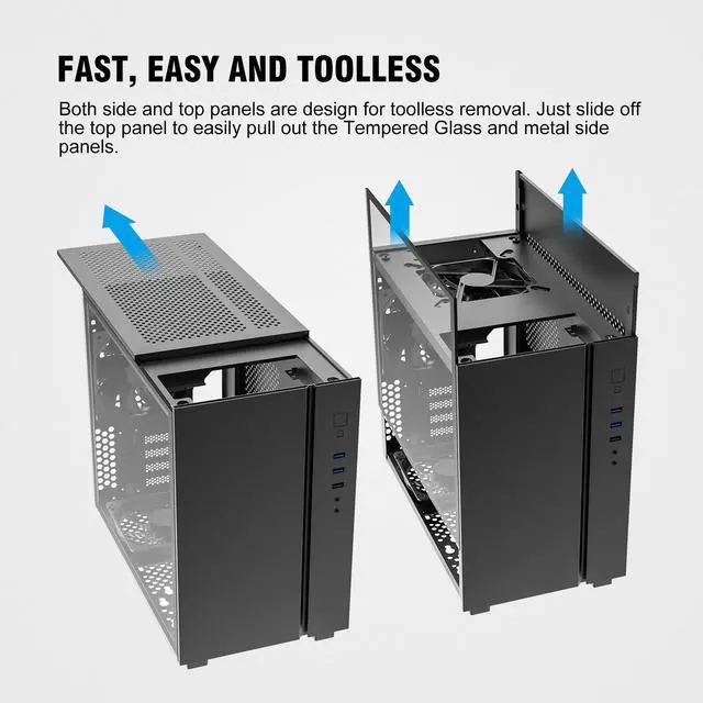 MONTECH SKY ONE MINI/ High Airflow / Fine Mesh / Tempered Glass ITX ...