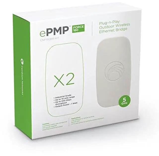 Cambium Networks - C058900B072A - Cambium ePMP 5GHz Bridge-in-a-Box (2 x ePMP Force 180 ...