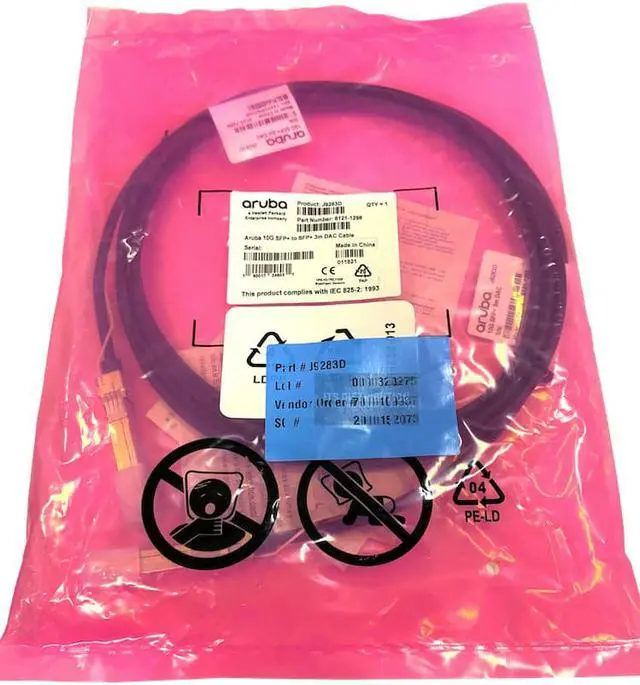 HPE Aruba 10G SFP+ to SFP+ 3m DAC Cable 8121-1298 (J9283D) - Newegg.com