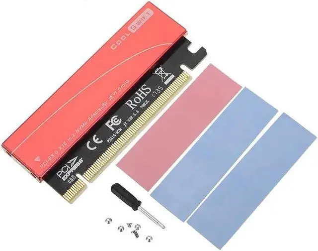 JEYI 2Pcs Cool Swift NVME X16 PCI-E Riser Card M.2 2280 Dust-proof ...