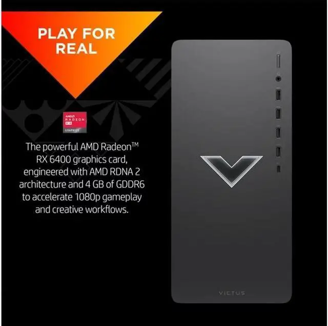 HP Victus Gaming Tower Desktop, AMD Ryzen 5 5600G Processo, AMD Radeon ...