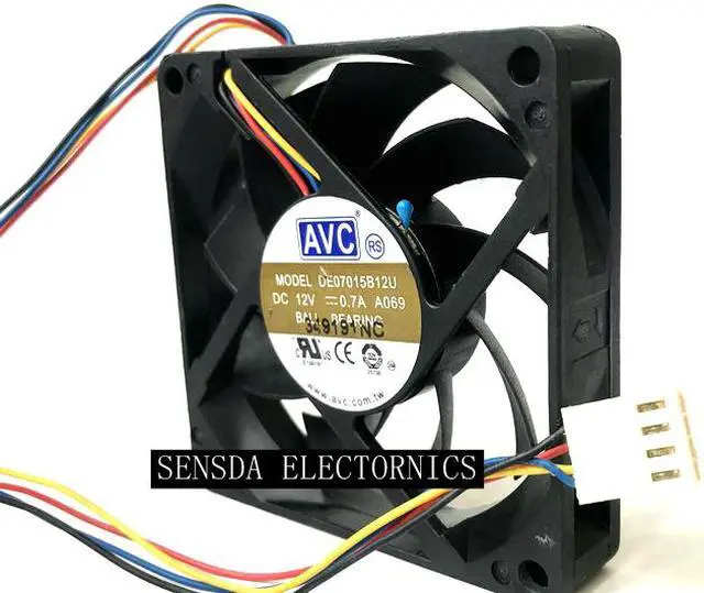 70mm computer cpu fan DA07015B12U DE07015B12U 7cm 70mm fan 12V 0.70A 4 ...