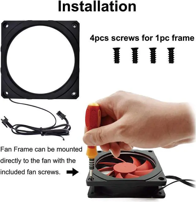 Airgoo Addressable RGB 120mm Fan Halo, 1 Pack WS2812B RGBIC Rainbow 5V ...
