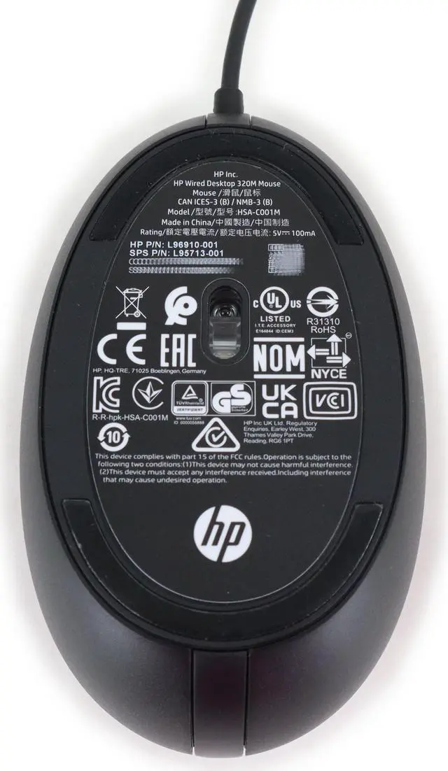 HP Wired 320M USB Optical Mouse L96910-001 - Newegg.com
