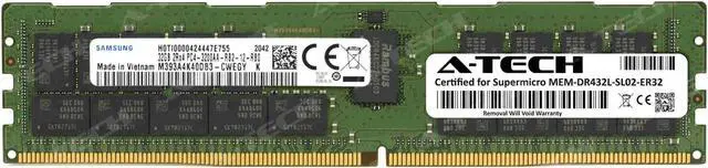 Supermicro Certified MEM-DR432L-SL02-ER32 | Samsung M393A4K40DB3-CWE | 32GB PC4-25600 DDR4 ...