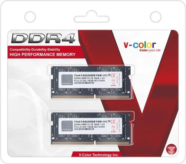 v-color 32GB(2x16GB) DDR4 SO-DIMM DDR4 2666MHz(PC4-21300) SK Hynix IC ...