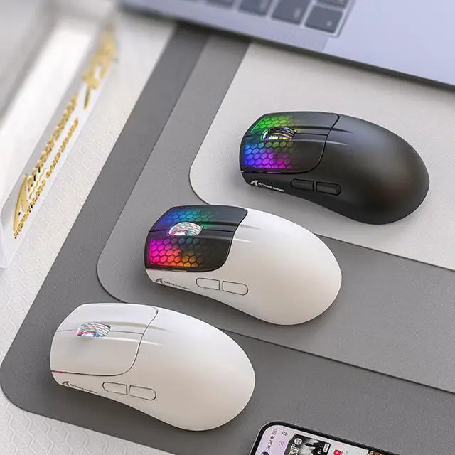 2.4G Wireless+BT5.1+Type-C Wired connection lightweight Gaming Mice ...