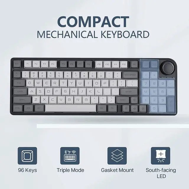EPOMAKER TH96 96% Hot Swap RGB 2.4Ghz/Bluetooth 5.0/Wired Gasket ...