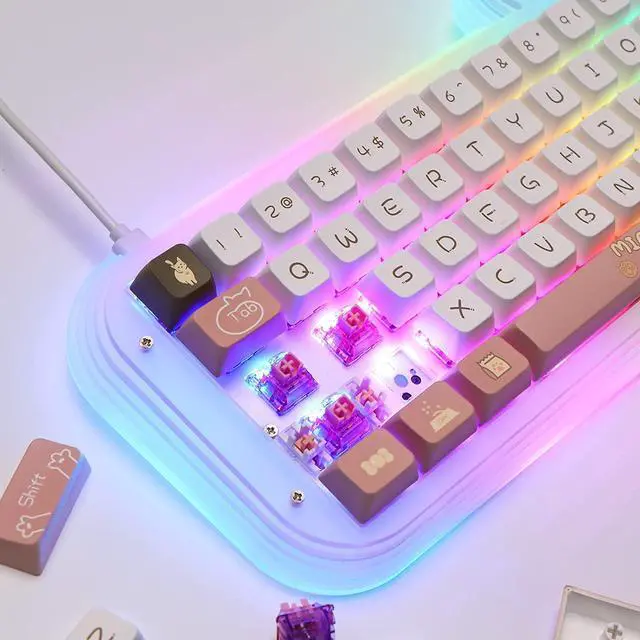 EPOMAKER Mini Cat 64 60% Hot Swappable Acrylic RGB Wired Mechanical ...