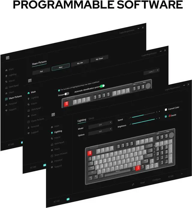 EPOMAKER RT100 97 Keys Gasket BT5.0/2.4G/USB-C Mechanical Keyboard with ...