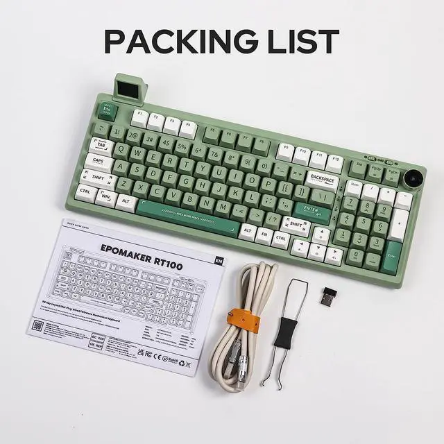 EPOMAKER RT100 97 Keys Gasket BT5.0/2.4G/USB-C Mechanical Keyboard with ...