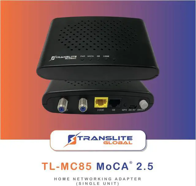 Translite MoCA 2.5 with 2 Ethernet Ports - Ethernet Over Coaxial ...