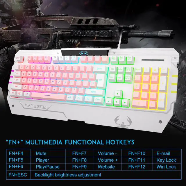 USB RGB Gaming Keyboard and Mouse Combo, Anivia GT817 104 Key Rainbow ...