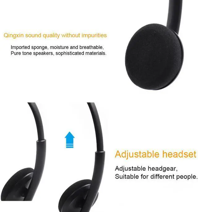 For PC Computer Noise Cancelling Call Center Telephone Headphone ...