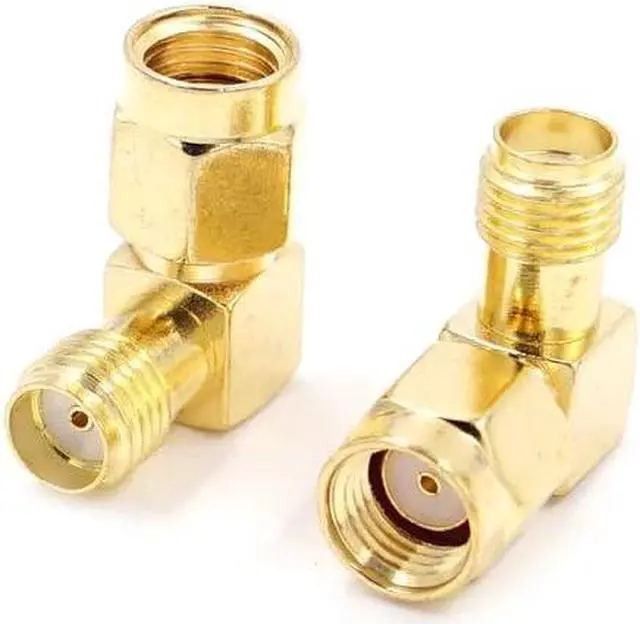 1PCS RP-SMA Male to SMA Female Right Angle Adapter RF Coax Coupling Nut ...