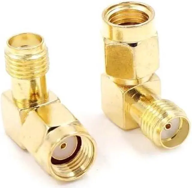 1PCS RP-SMA Male to SMA Female Right Angle Adapter RF Coax Coupling Nut ...