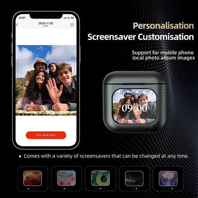 Little Fat K1 Wireless Smart Screen Earphones support short video ...