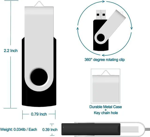 2GB USB Flash Drive 10 Pack 2 GB USB Drives Memory Stick Swivel 2G ...