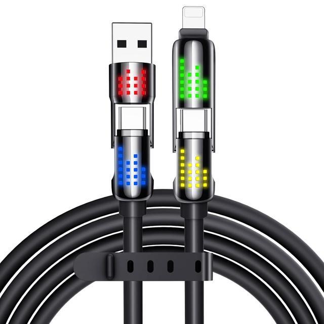 Clam Corporation Line 4-in-1 Charging Cable 6.6FT MAX 240W - Multi USB ...