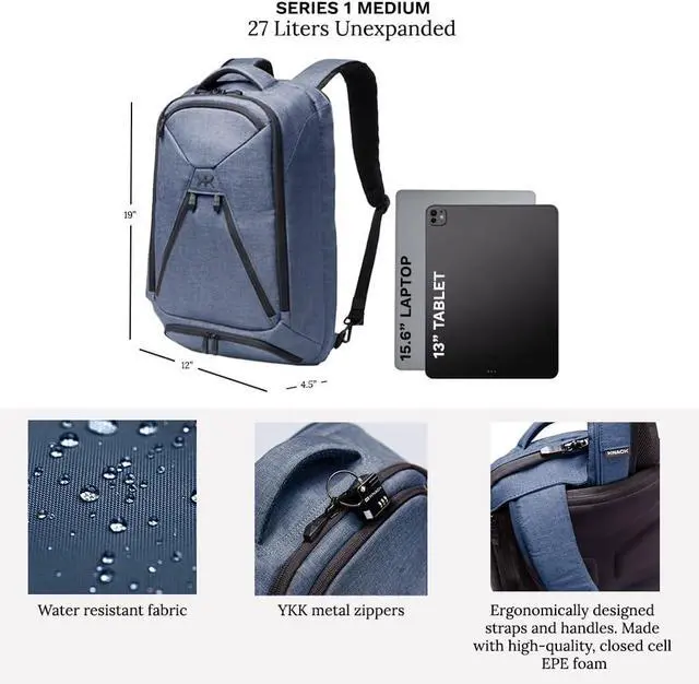 Knack Series 1 Laptop Backpack Fits up to 15 Inch - Knack Bags Carry-On ...