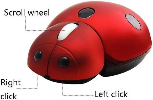 CM0184 3000 DPI 3-keys Mini Ladybug 2.4G Wireless Mouse Personalized ...