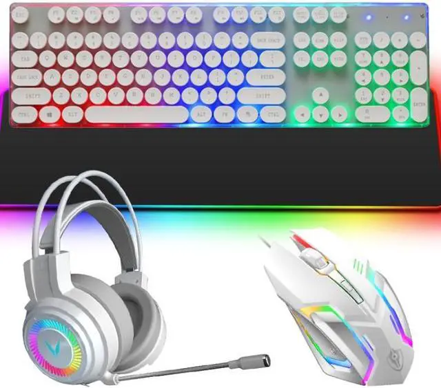PANTSAN LD-145 4 in 1 Luminous Punk Gaming Keyboard + Mouse ...