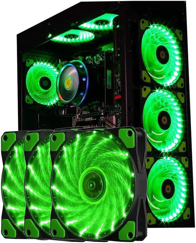 SA 120mm PC Cooling Computer 16dB Ultra Silent 15 LEDs Case Fan ...