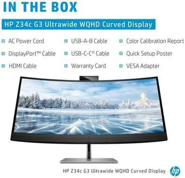 HP Z34c G3 30A19AA#ABA 34" WQHD 3440 x 1440 (2K) 60 Hz HDMI ...