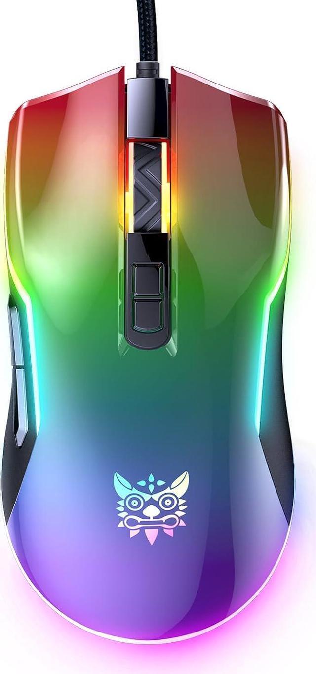AUTYUE USB Wired Gaming Mouse RGB Backlit Gaming Mouse 12800 DPI Programmable Ergonomic PC Gaming Mice with Cool Lighting Effect 7 Buttons Gaming