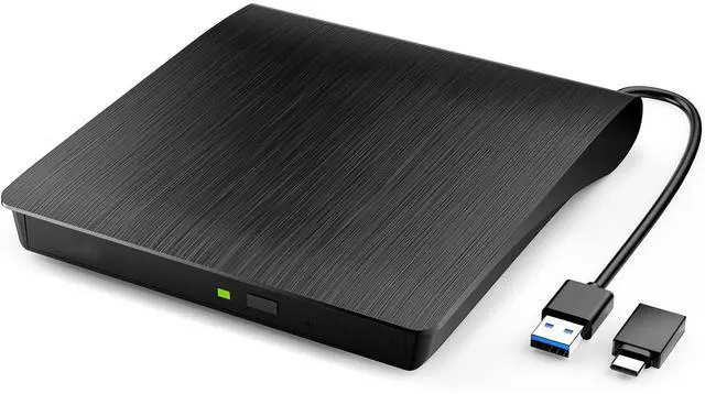 AUTYUE External CD DVD Drive for Laptop, USB 3.0 Type-C CD Burner ...