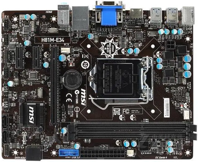 Refurbished: MSI H81M-E34 Intel H81 LGA 1150 DDR3 16GB Micro ATX ...