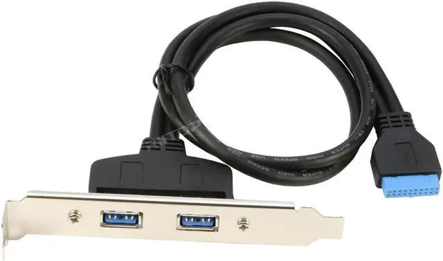 RIITOP 2 Ports USB 3.0 Female Back Panel to MB 20pin Header Connector Cable Adapter with PCI ...