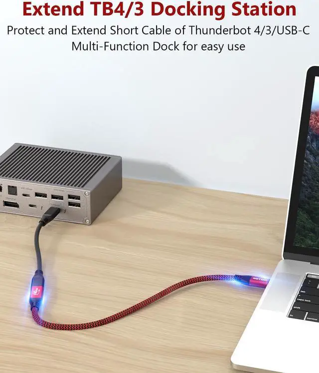 40G USB 4 Extension Cable 1ft 100W Fast Charging Support, USB C Male to ...