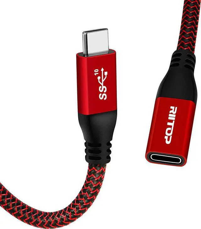 RIITOP USB 3.1 Type C Extension Cable 6Ft, USB C Gen2 10Gbps Male to ...