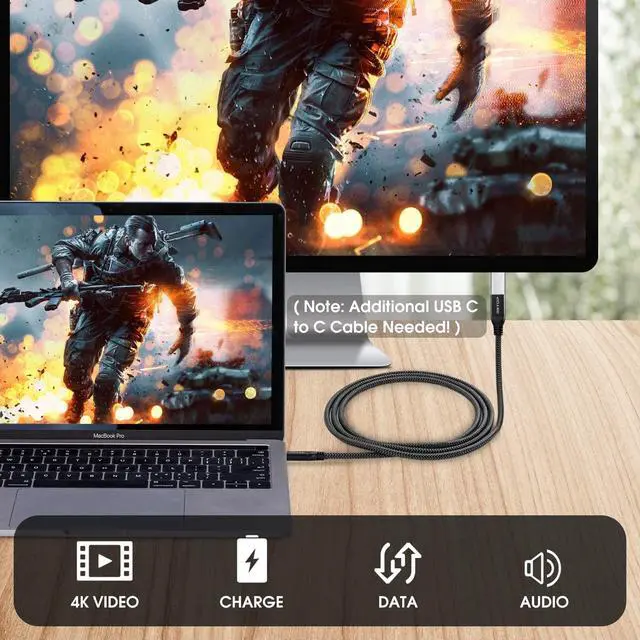 USB Type C Extension Cable 6Ft, 100W PD Fast Charging & 10G Data Sync ...