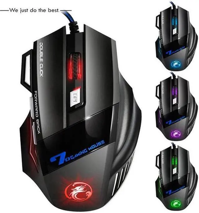 X7 Professional Wired RGB Gaming Mouse 7 Button 4 Gear 2400 DPI LED Optical USB Computer Mouse ...