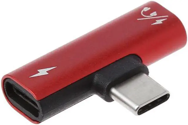 C Type C Male to Dual Type C Female Earphone Charge Adapter Cable AUX ...