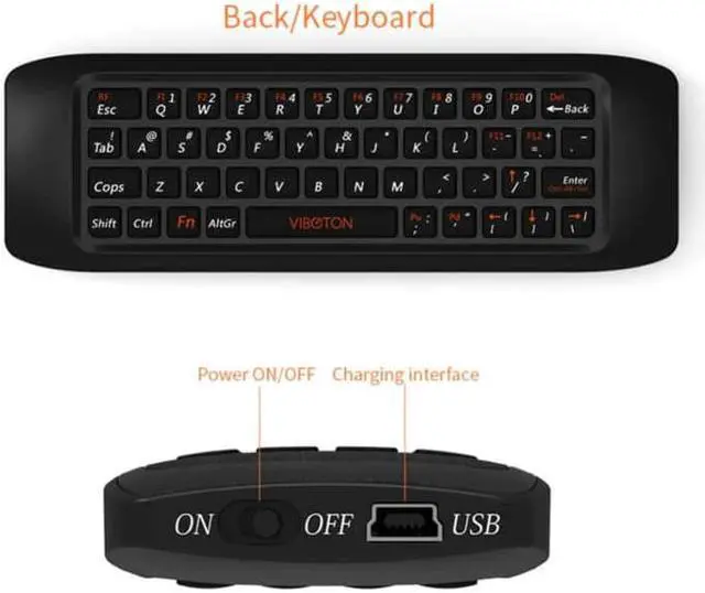 A+Viboton 2.4G Fly Air Mouse Raspberry Pi 3 Wireless Keyboard Remote Control Learning Keyboard ...