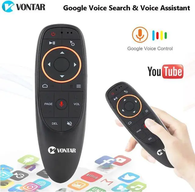G10 Voice Control Air Mouse 2.4GHz Wireless Google Microphone Remote ...