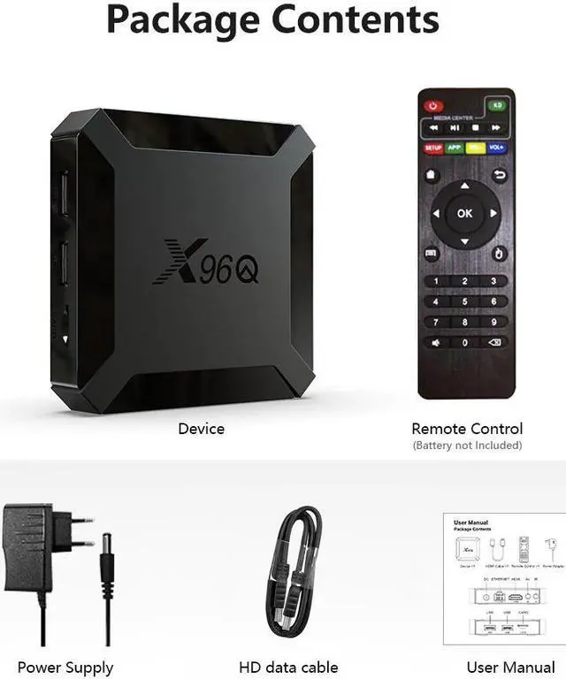 10pcs/lot X96Q TV Box Android 10 2GB 16GB Allwinner H313 Quad Core 4K ...