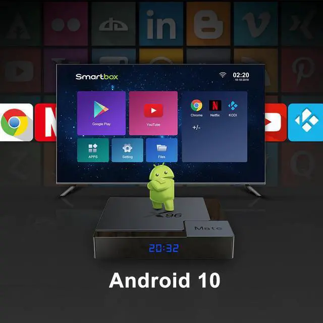 New mate iptv box 4G 32G 4G 64G android 10.0 tv box Allwinner H616 Mail ...