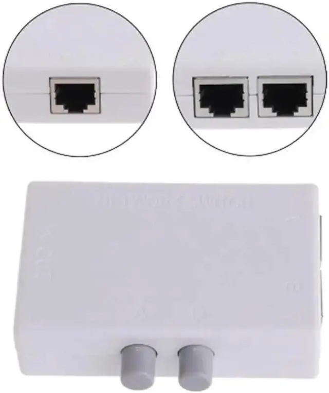 Mini 2 Port Rj45 Network Ethernet Network Box Switcher Dual Port Manual Sharing Switch Adapter